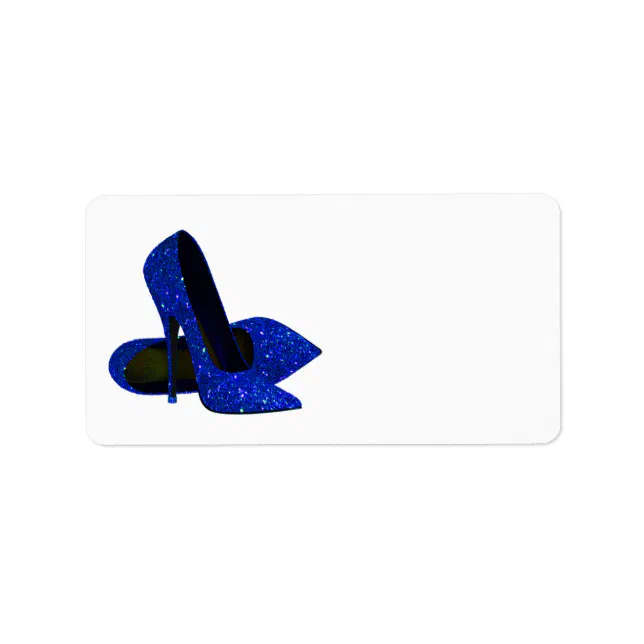 Royal Blue High Heel Shoe Address Labels | Zazzle