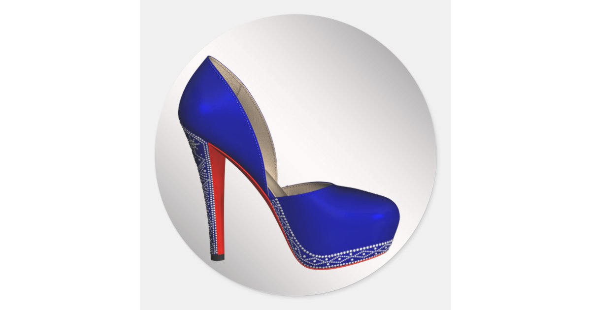 Royal Blue High Heel Shoe Stickers | Zazzle