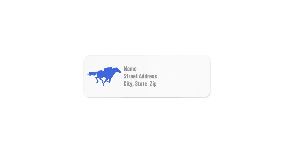 Royal Blue Horse Racing Label | Zazzle