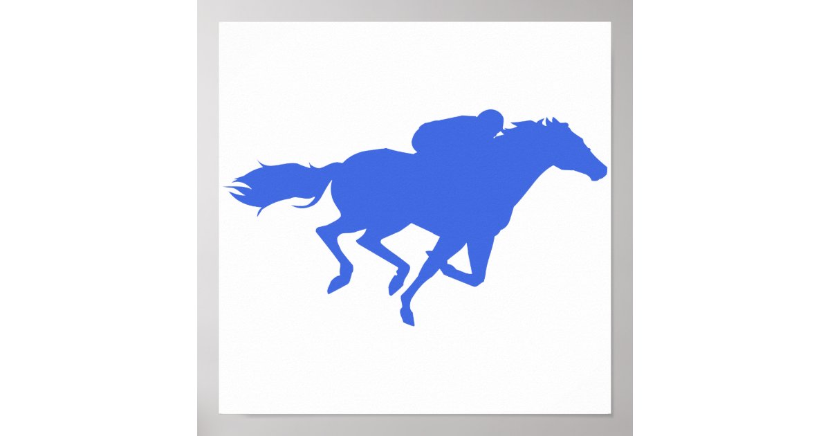 Royal Blue Horse Racing Poster | Zazzle