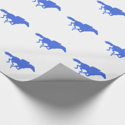 Royal Blue Horse Racing Wrapping Paper | Zazzle