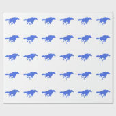 Royal Blue Horse Racing Wrapping Paper | Zazzle