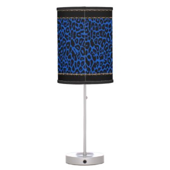 Royal Blue Leopard Lamp with Black Trim | Zazzle