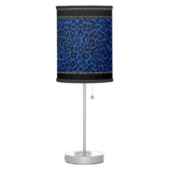 Royal Blue Leopard Lamp with Black Trim | Zazzle