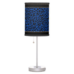 Royal Blue Leopard Lamp with Black Trim | Zazzle