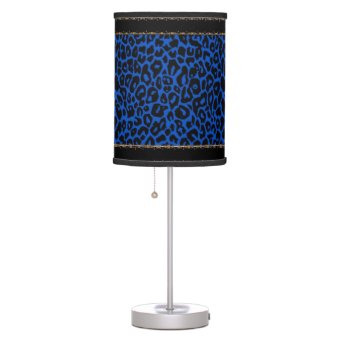 Royal Blue Leopard Lamp with Black Trim | Zazzle