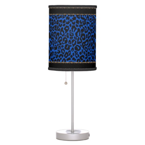 Royal Blue Leopard Lamp with Black Trim | Zazzle