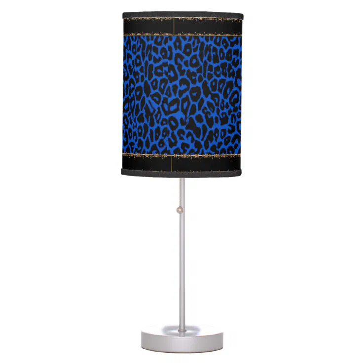 Royal Blue Leopard Lamp with Black Trim | Zazzle