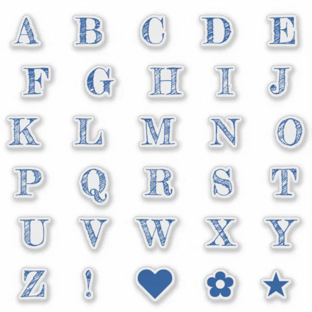 Royal Blue Letters | Monogram Alphabet Stickers | Zazzle