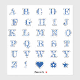 Royal Blue Letters | Monogram Alphabet Stickers | Zazzle