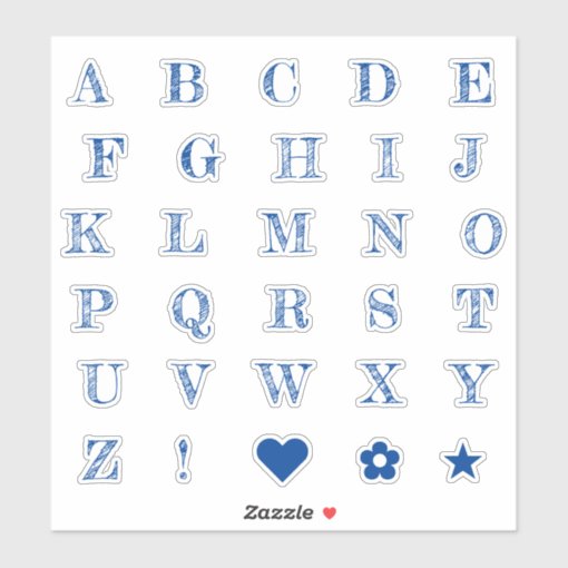 Royal Blue Letters | Monogram Alphabet Stickers | Zazzle