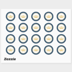 Royal Blue Little Prince Crown Sticker | Zazzle