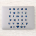 Royal Blue Lower Case Text Letters Alphabet Heart Sticker | Zazzle
