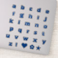 Royal Blue Lower Case Text Letters Alphabet Heart Sticker | Zazzle