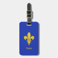 Royal Blue Luggage Tag with a Gold Fleur de Lis | Zazzle
