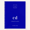 Royal blue monogram business logo notebook | Zazzle