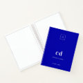 Royal blue monogram business logo notebook | Zazzle