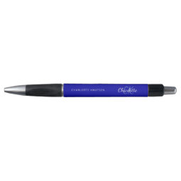 Royal blue monogram name script pen | Zazzle