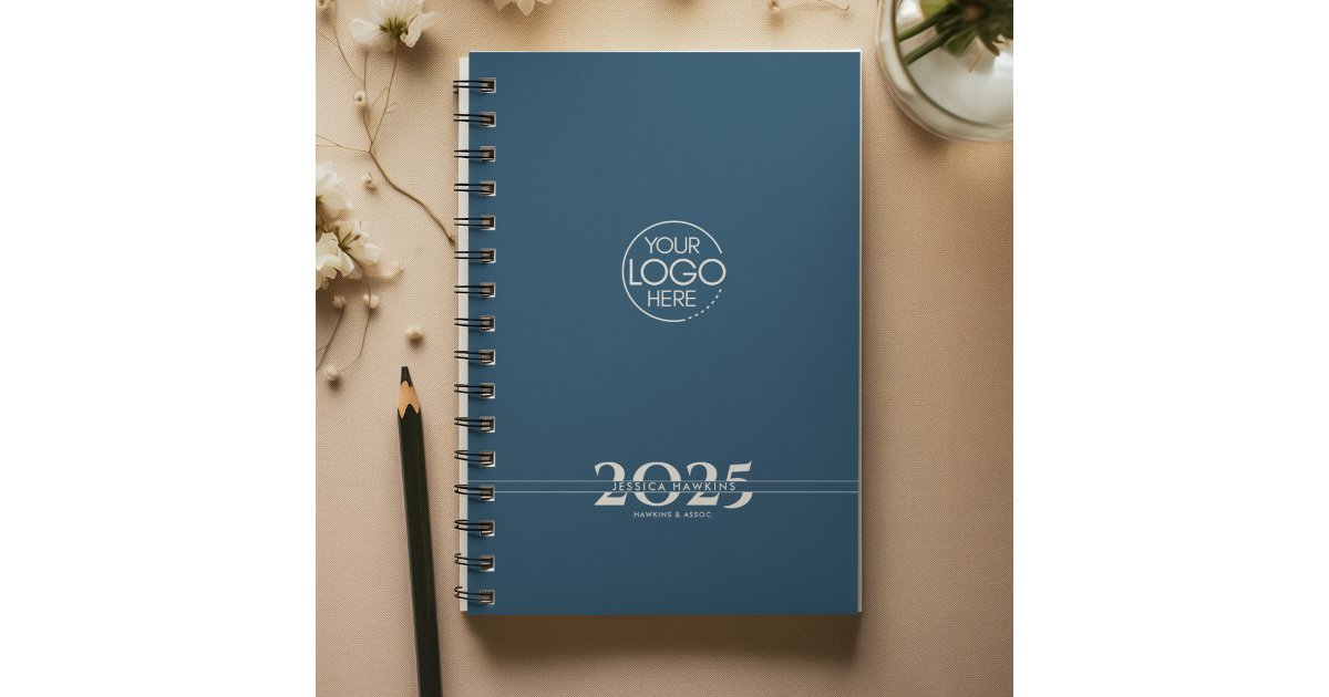 Royal Blue Overlapping Text Logo Weekly Planner | Zazzle