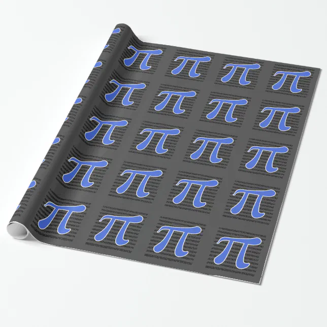 Royal Blue Pi Symbol Wrapping Paper | Zazzle