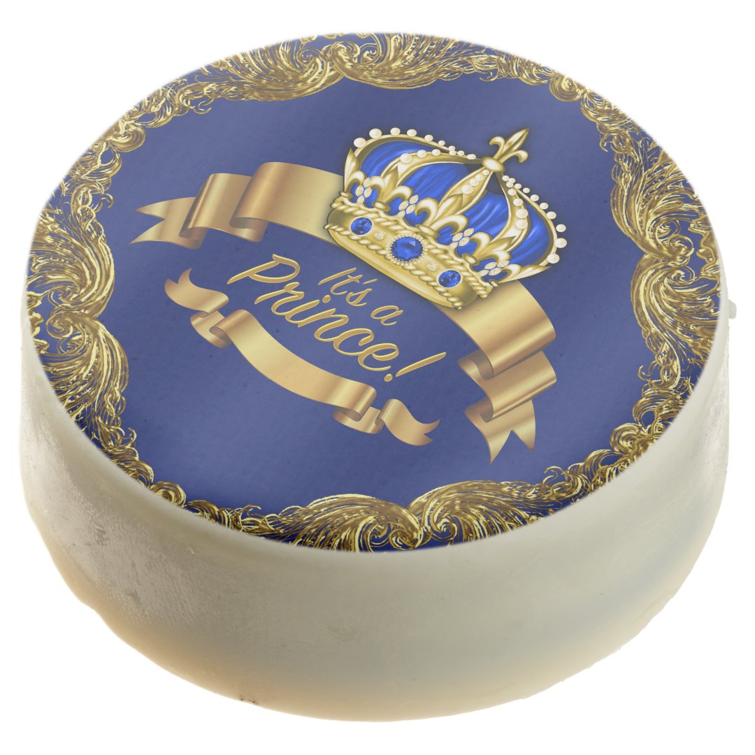 Royal Blue Prince Baby Shower Cookies | Zazzle