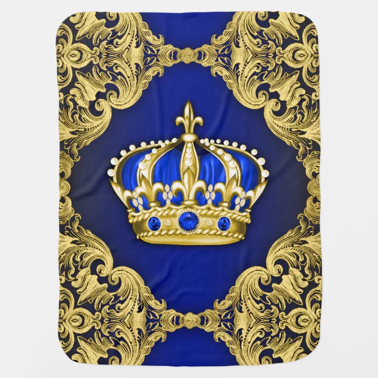 Royal Blue Prince Receiving Blanket | Zazzle