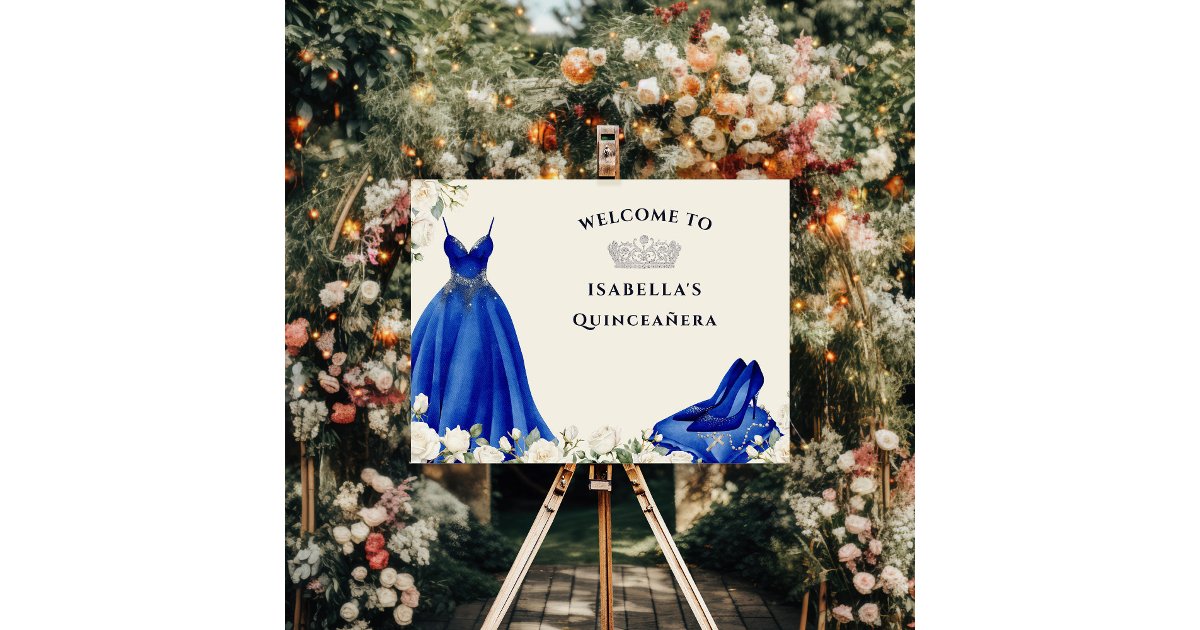 Royal Blue Princess Dress and Rosary Welcome Foam Board | Zazzle