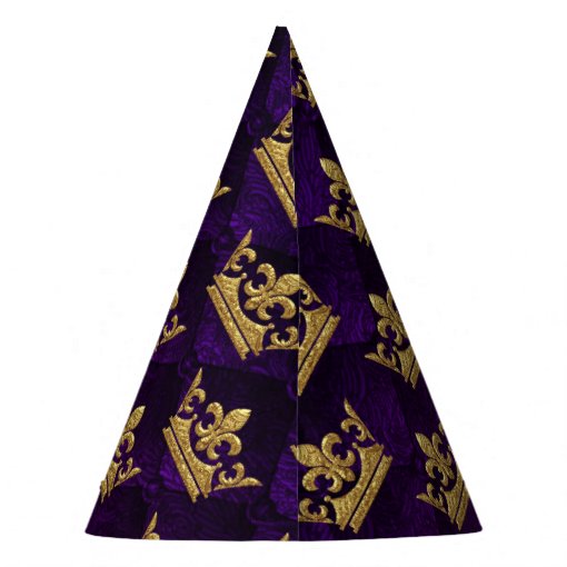 Royal Blue & Purple Crown Prince Birthday Party Party Hat | Zazzle