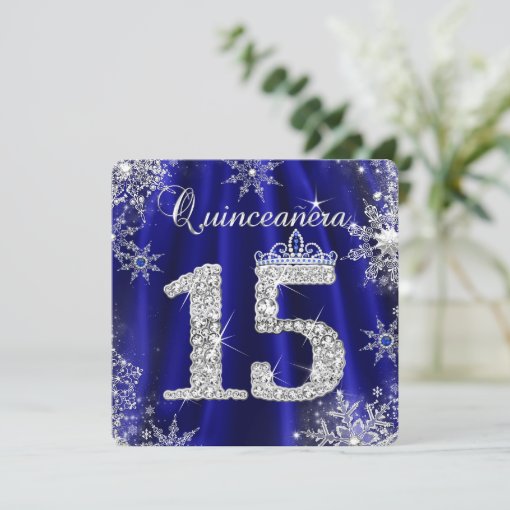 Royal Blue Quinceanera 15th Elite Elegant Birthday Invitation | Zazzle