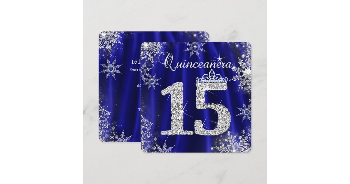 Royal Blue Quinceanera 15th Elite Elegant Birthday Invitation | Zazzle