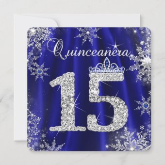 Royal Blue Quinceanera 15th Elite Elegant Birthday Invitation | Zazzle