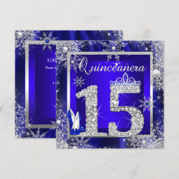 Royal Blue Quinceanera 15th Elite Elegant Birthday Invitation | Zazzle