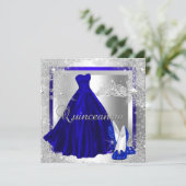 Royal Blue Quinceanera 15th Elite Elegant Birthday Invitation | Zazzle