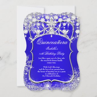 Royal Blue Quinceanera 15th Winter Wonderland Invitation | Zazzle