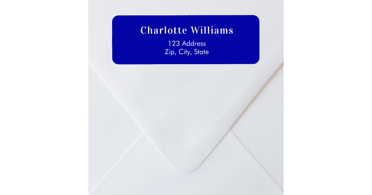 Royal blue return address label | Zazzle
