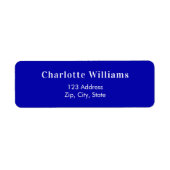Royal blue return address label | Zazzle