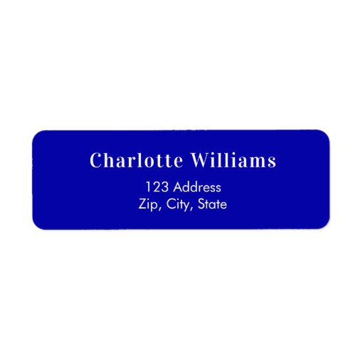 Royal blue return address label | Zazzle