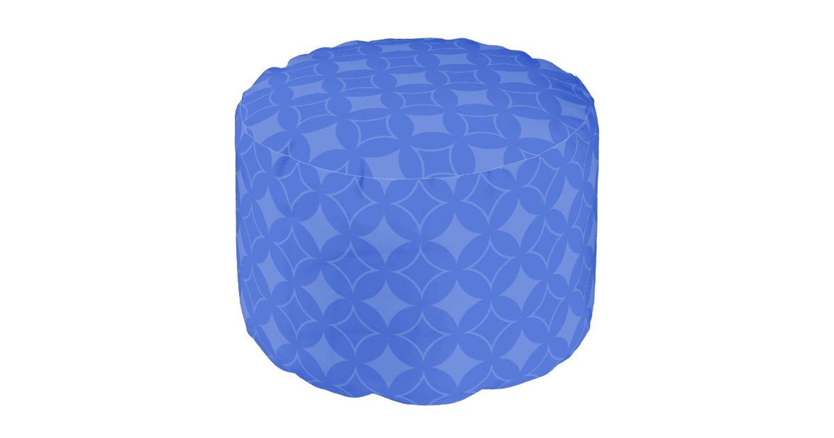 Royal blue shippo pattern pouf | Zazzle