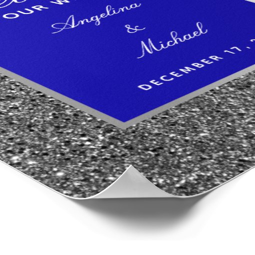 Royal Blue Silver Wedding Welcome Poster | Zazzle