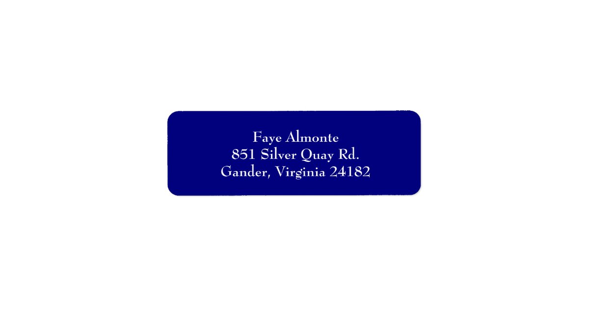 Royal Blue Simple Plain Return Address Labels | Zazzle