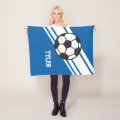 Royal Blue Soccer Ball Sports Personalized Name Fleece Blanket | Zazzle