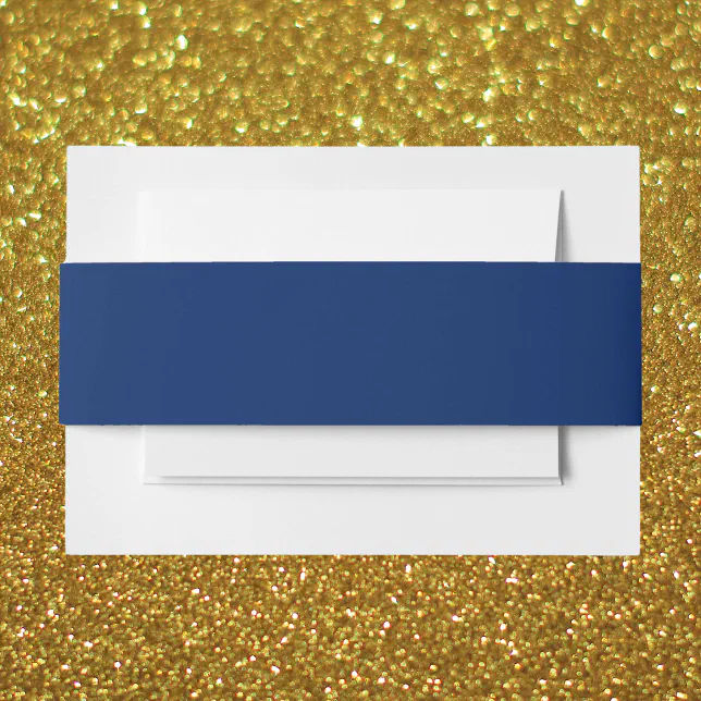 Royal Blue Solid Color Invitation Belly Band | Zazzle