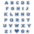Royal Blue Text Capital Letters Alphabet Heart Sticker | Zazzle