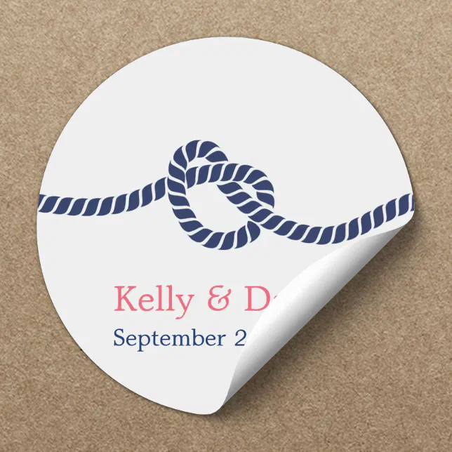 Royal Blue Tying the Knot Wedding Favor Stickers | Zazzle