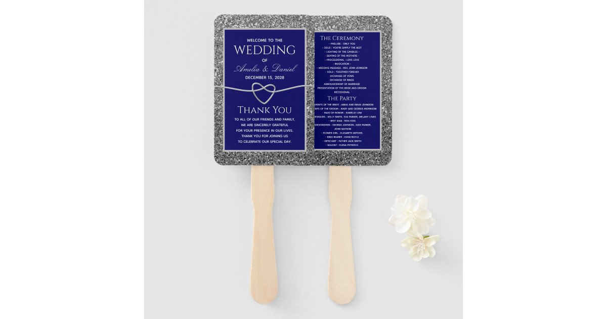 Royal Blue Wedding Hand Fan | Zazzle