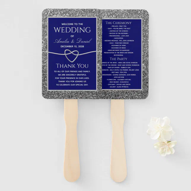 Royal Blue Wedding Hand Fan | Zazzle