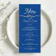 Royal Blue Wedding Menu | Zazzle
