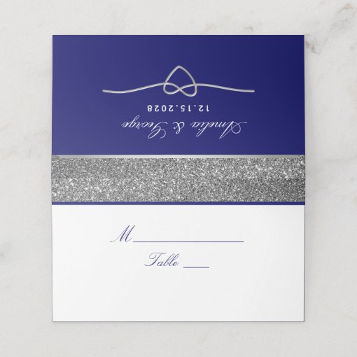 Royal Blue Wedding Place Card | Zazzle