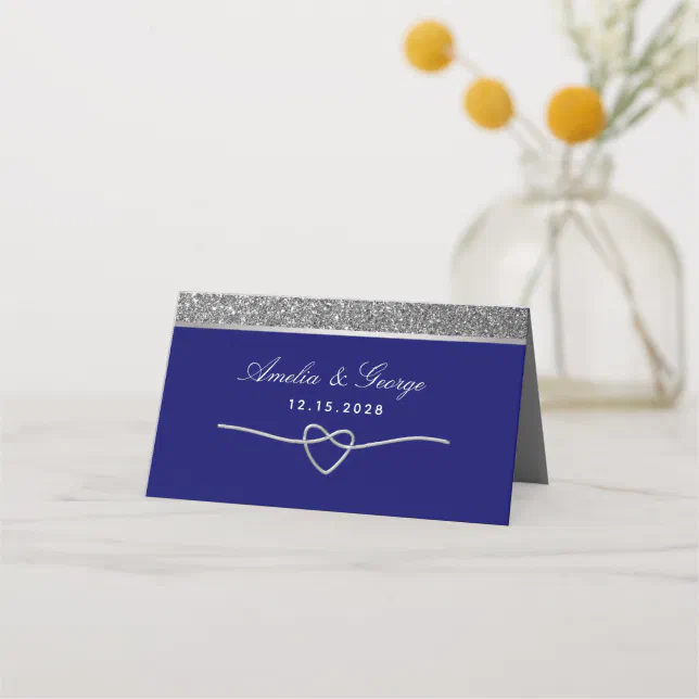 Royal Blue Wedding Place Card | Zazzle