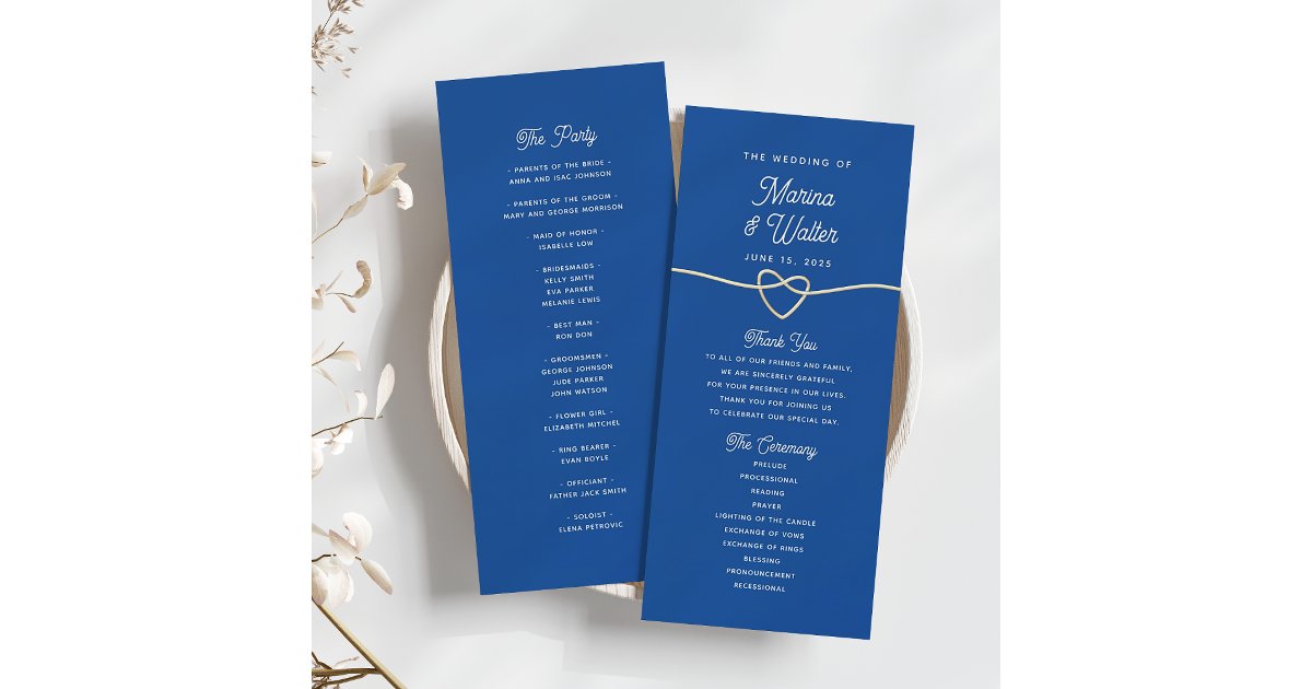 Royal Blue Wedding Program | Zazzle